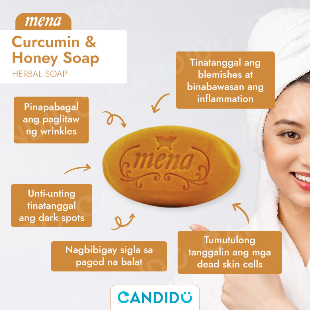 Mena Curcumin and Honey Herbal Soap with Scrub - CandidU